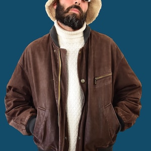 Oliver by Valentino Raro bomber in pelle scamosciata vintage anni '80 ...