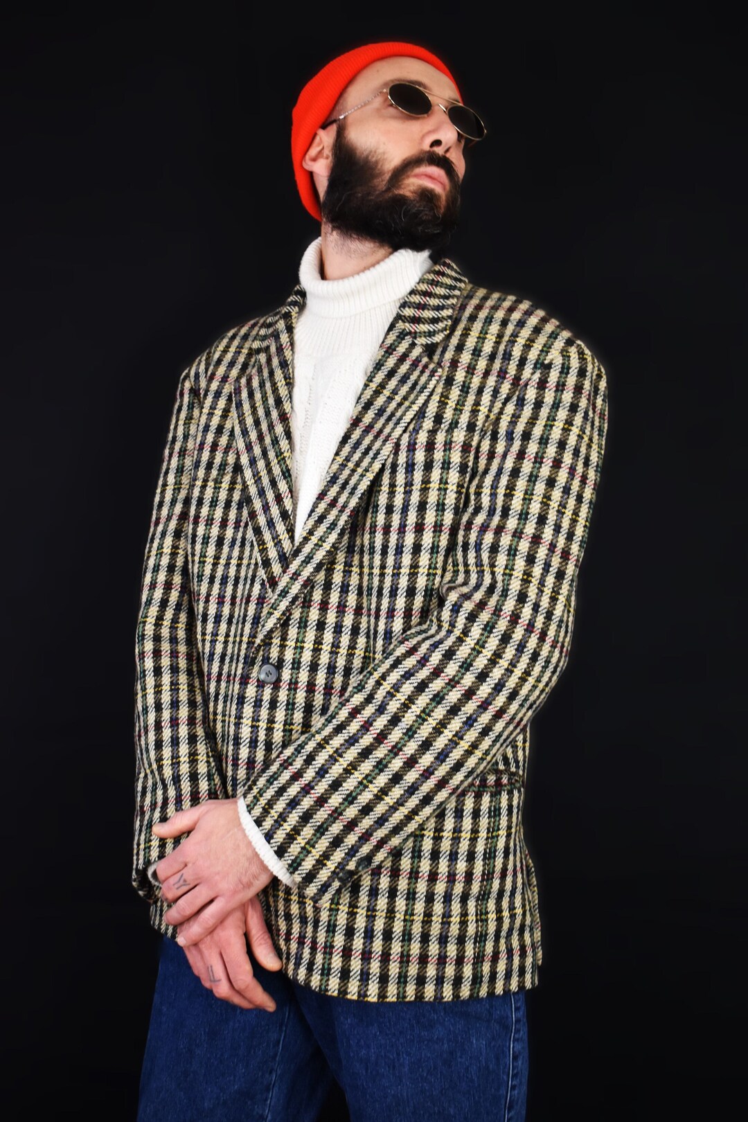 Sartorial Vintage 70s Tweed Blazer - Rare Colorful Wool Suit Jacket ...