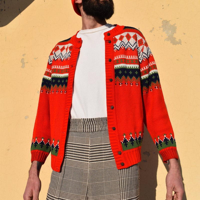 Nordic Sweater Red - Etsy