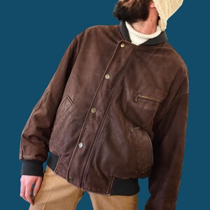 Oliver by Valentino Raro bomber in pelle scamosciata vintage anni '80 ...