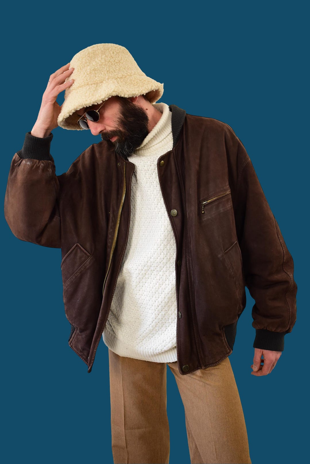 Oliver by Valentino Raro bomber in pelle scamosciata vintage anni '80 ...