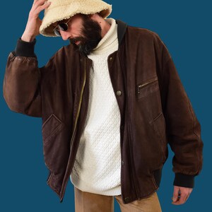 Oliver by Valentino Raro bomber in pelle scamosciata vintage anni '80 ...