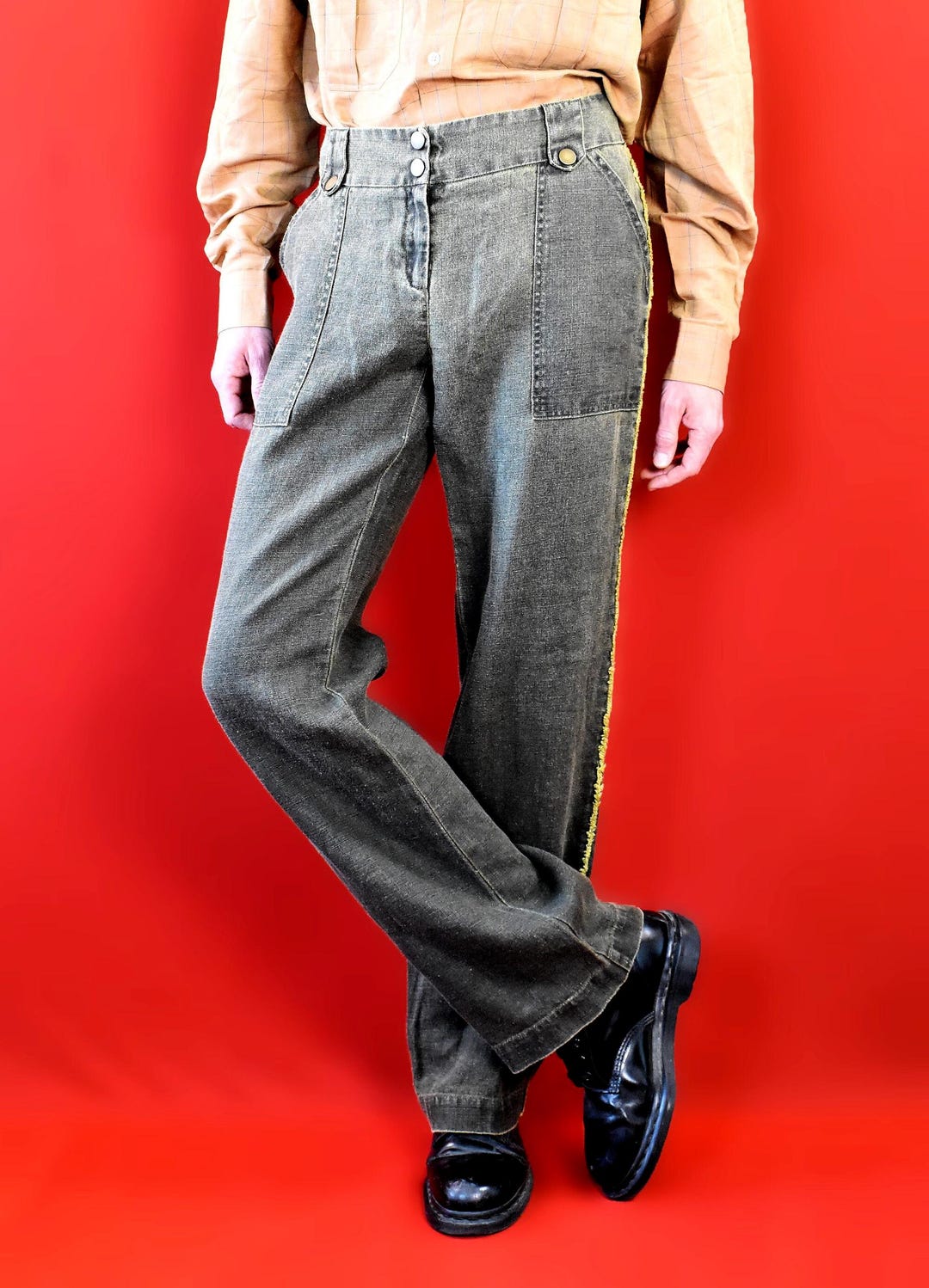 Vintage Baroni Italian Linen Pants: 80s Wide Leg Trousers - Etsy