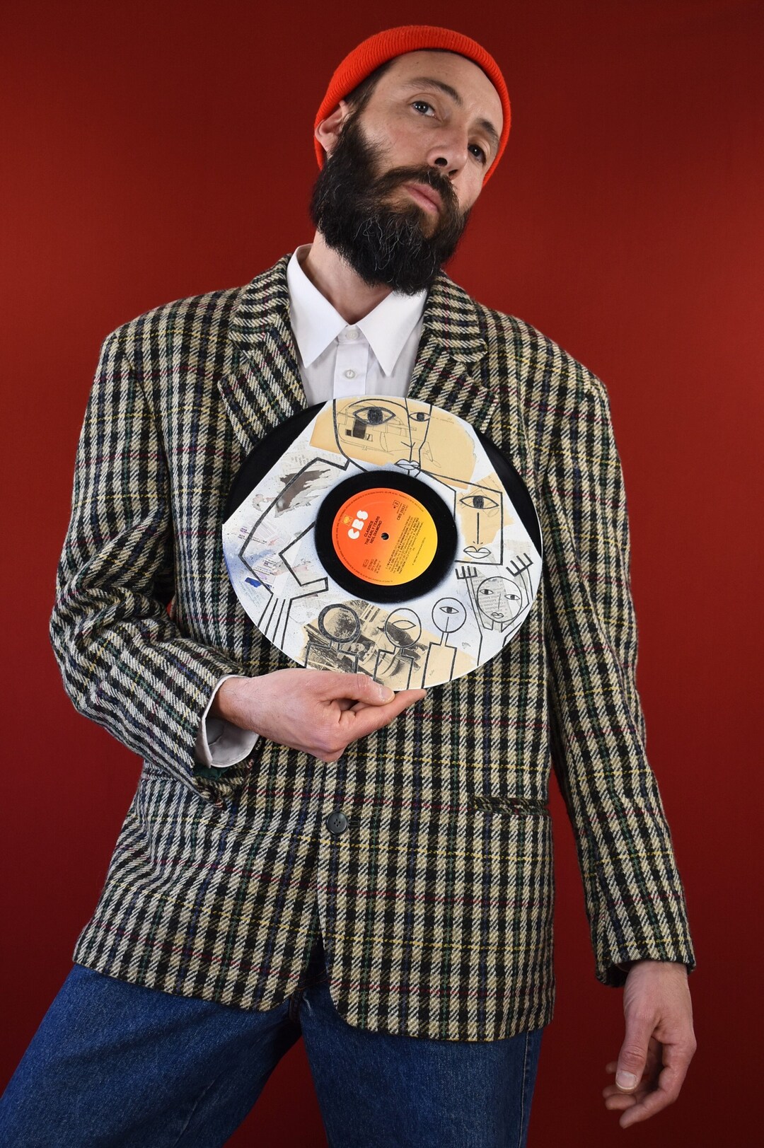 Artwork on Recycled Vintage 80s Vinyl - Engraving - Decollage Home ...