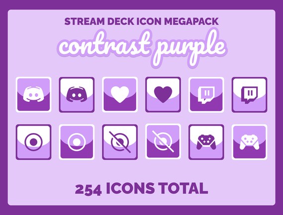 Contrast Purple Stream Deck Icon MEGAPACK 254 ICONS TOTAL | Etsy