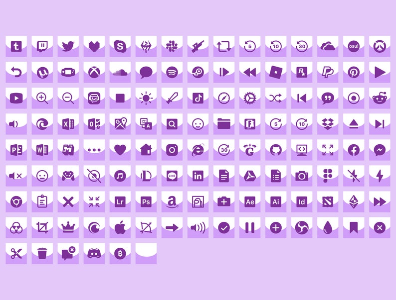 Contrast Purple Stream Deck Icon MEGAPACK - 254 ICONS TOTAL for Elgato ...