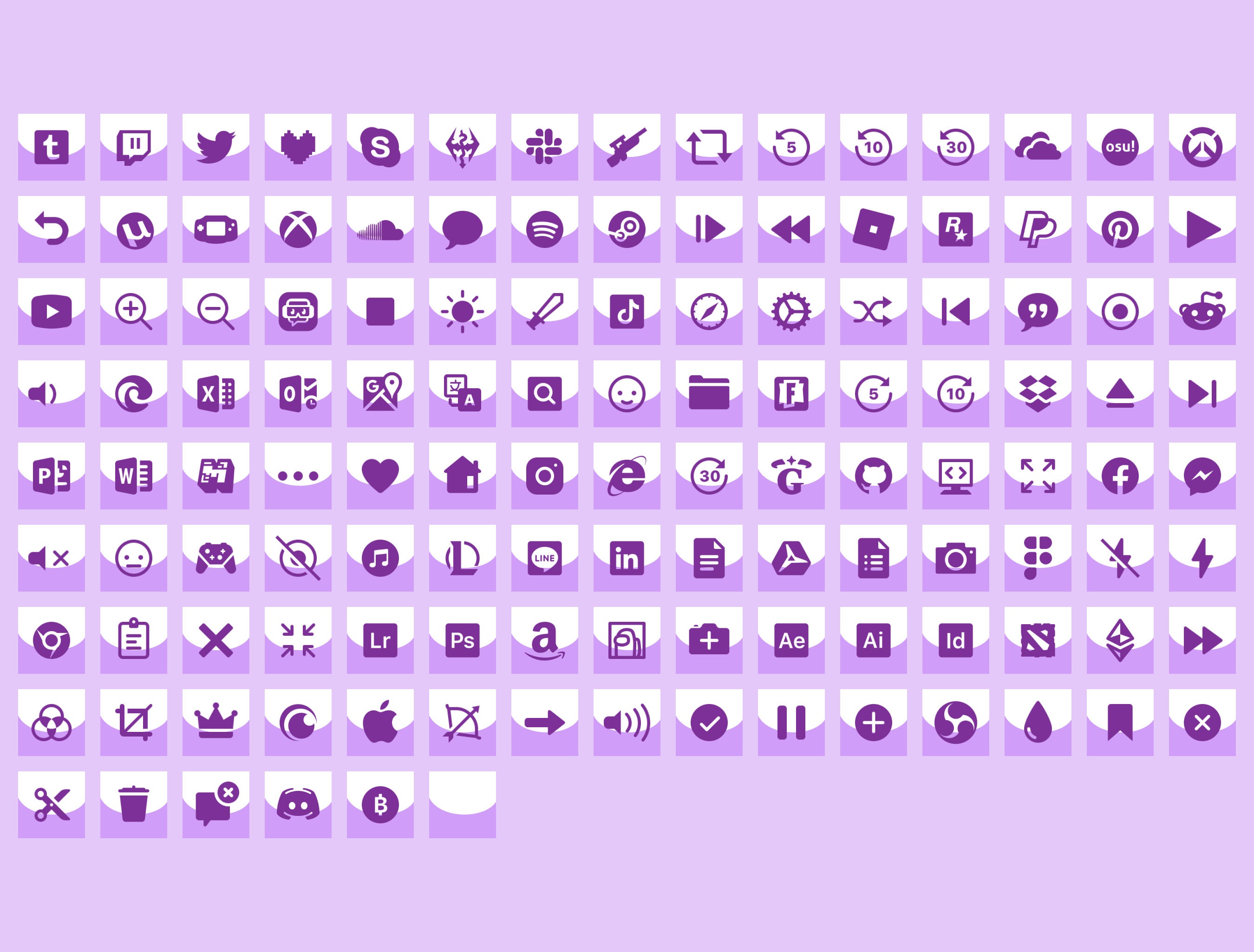 Contrast Purple Stream Deck Icon MEGAPACK - 254 ICONS TOTAL for Elgato ...