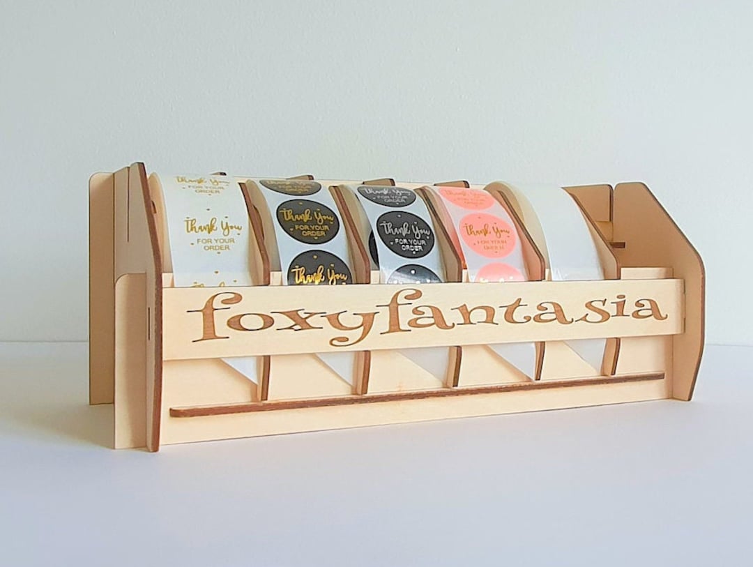 Sticker Dispenser, Label Dispenser, Sticker Holder, Label Caddy, Birch ...