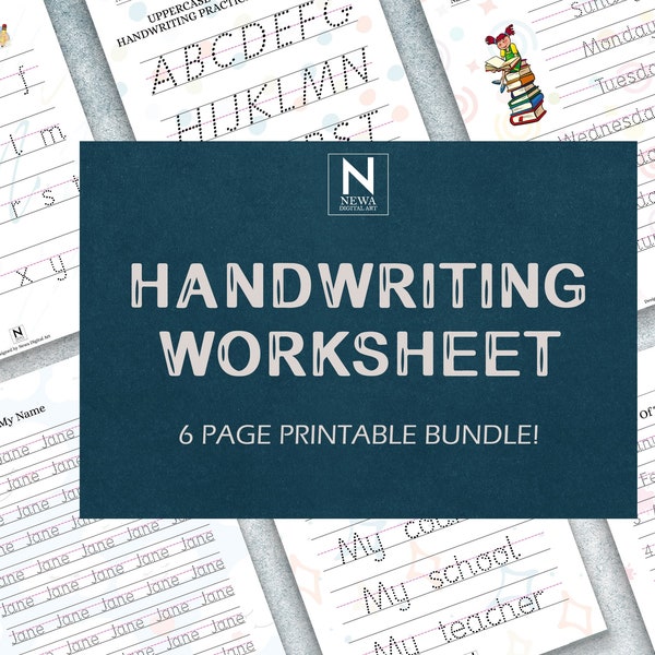 Handwriting Practice Sheet Printable - Etsy