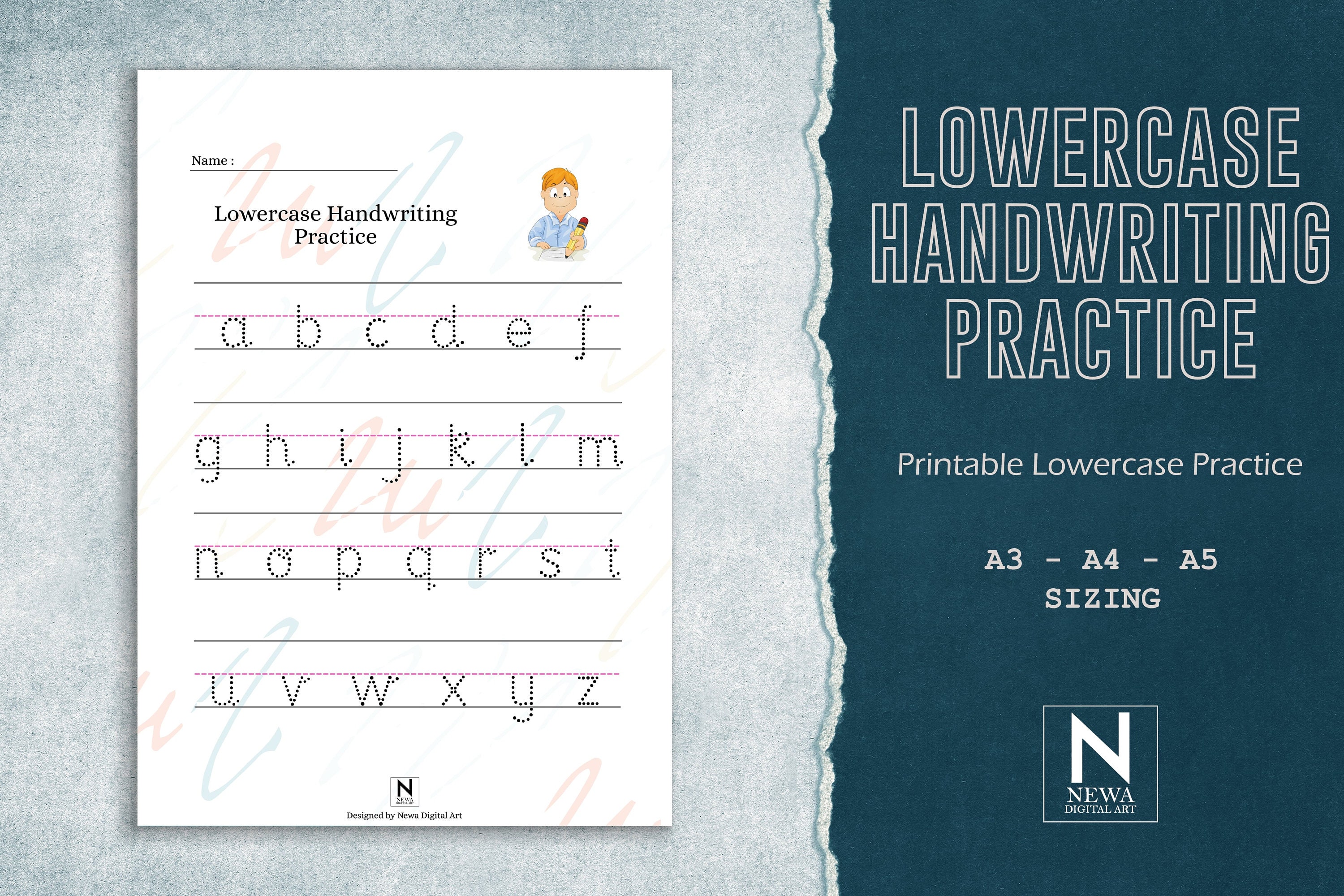 Handwriting Editable Personalised 6 Worksheets Printable Neat Cursive ...