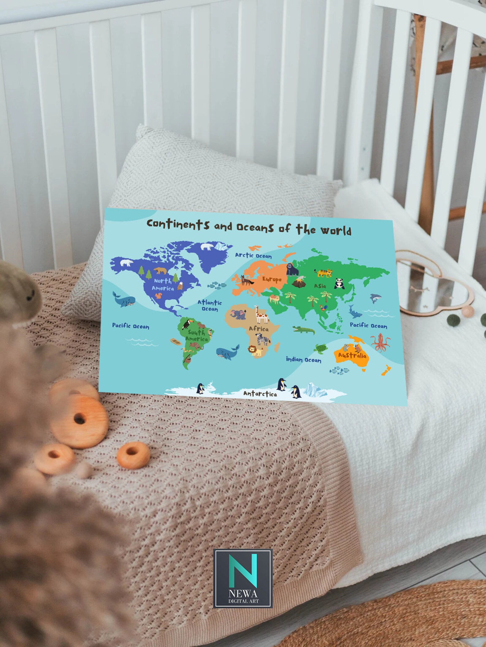 Find the Country & Ocean Game World Map Puzzle Personalised World Map ...