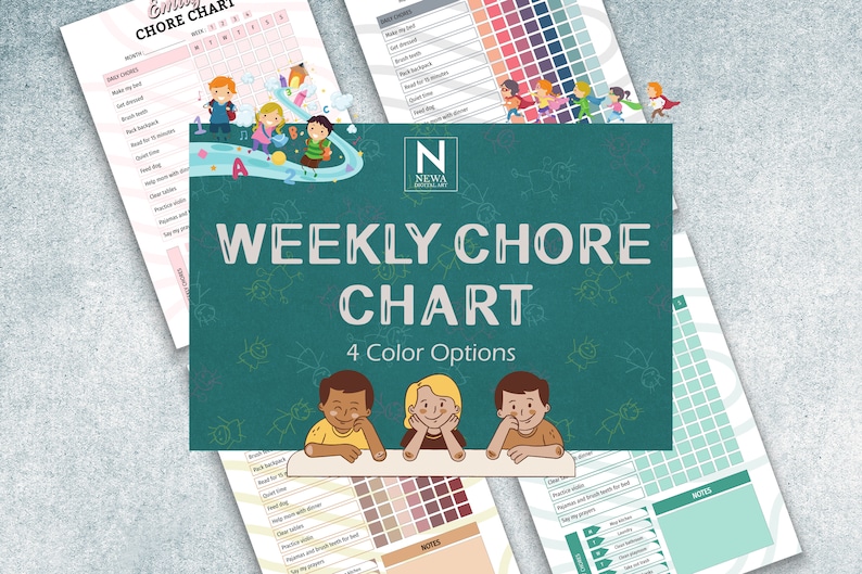 Personalised Weekly Chore Chart 4 Allowance Tracker Editable Template ...