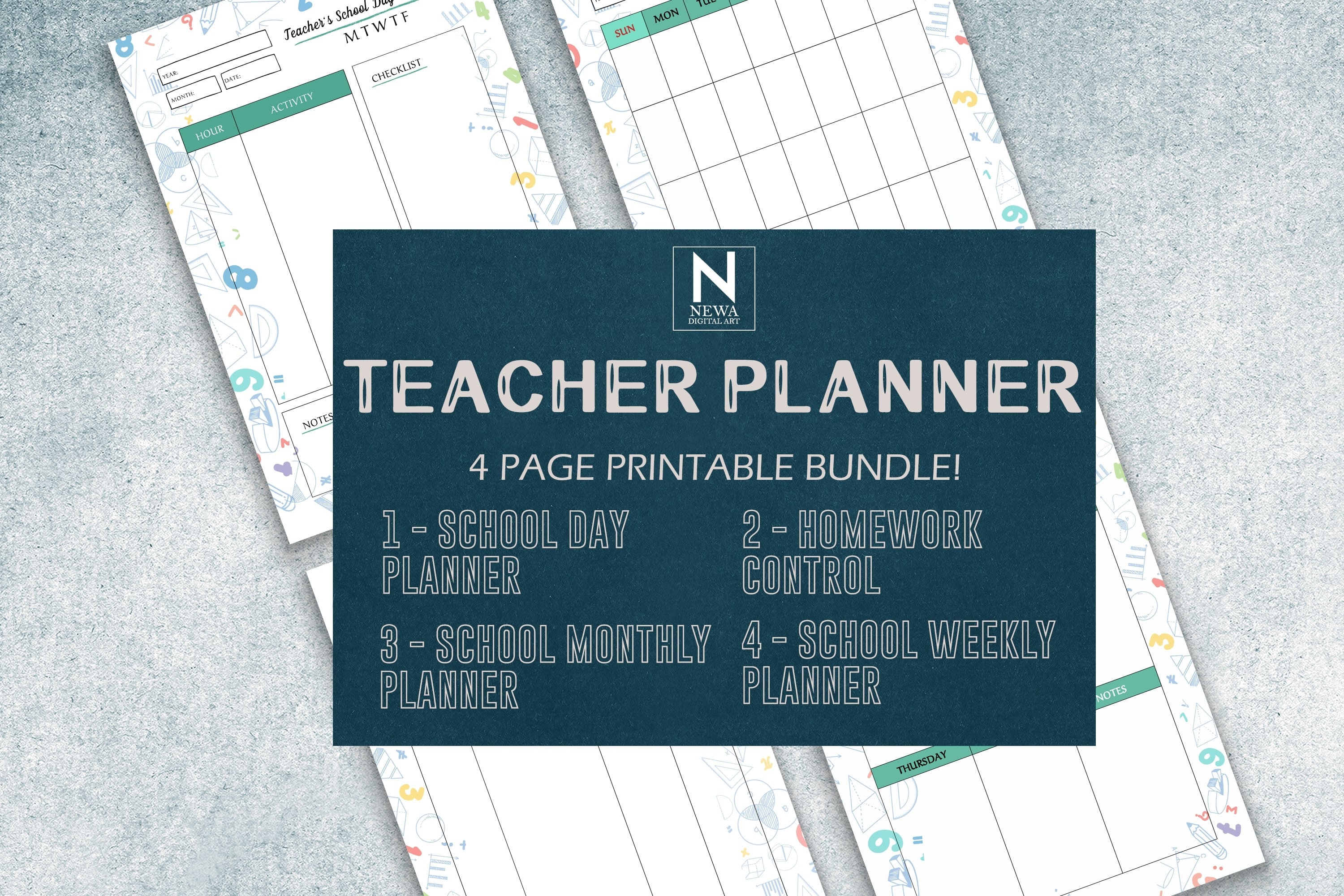 Printable School Day Teacher Planner Personalised Editable Goodnotes ...