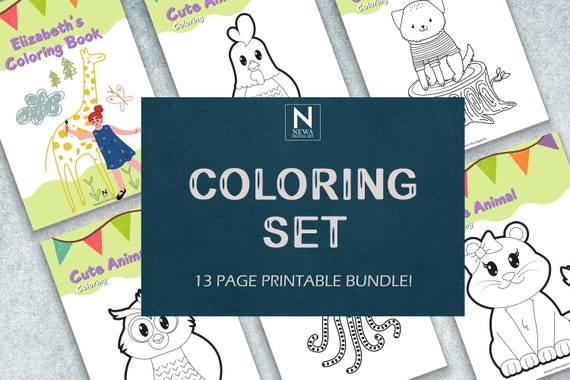 Printable Coloring Pages Digital Editable Personalised - Etsy