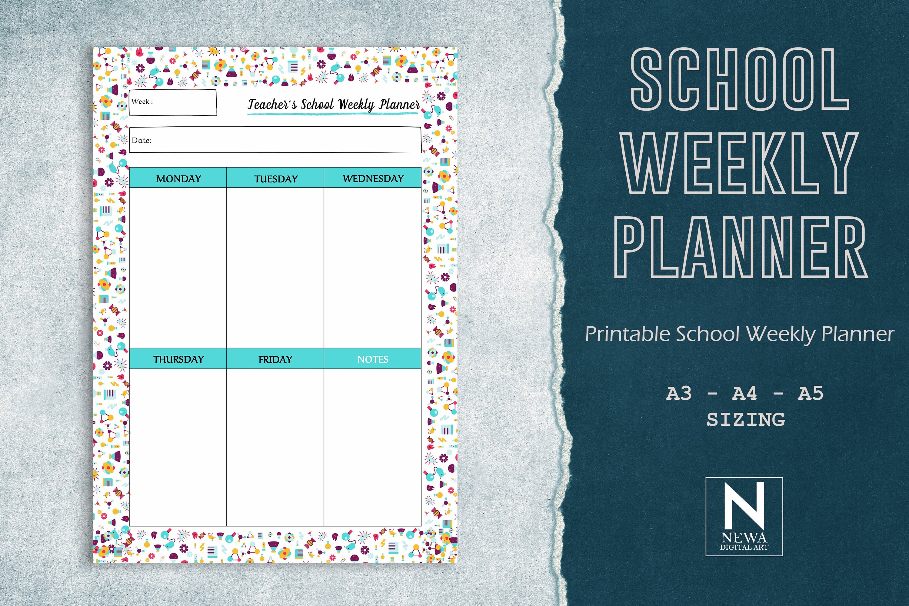Printable Teacher School Day Planner Personalised Editable Goodnotes ...