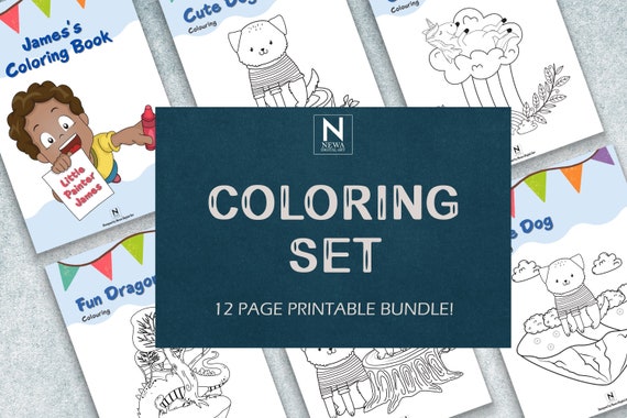 Printable Coloring Pages Digital Editable Personalised - Etsy