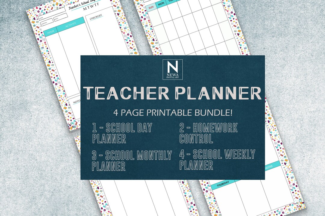 Printable Teacher School Day Planner Personalised Editable Goodnotes ...