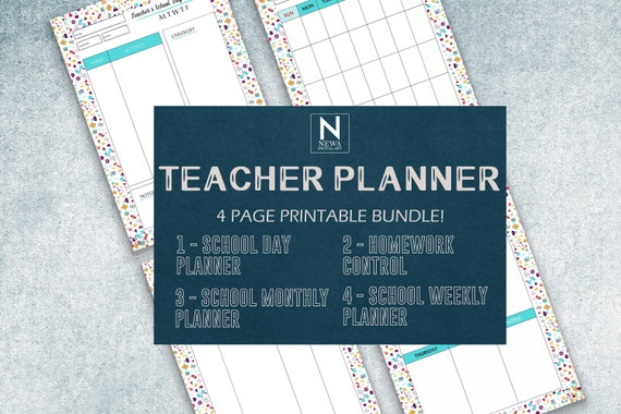 Printable Teacher School Day Planner Personalised Editable - Etsy