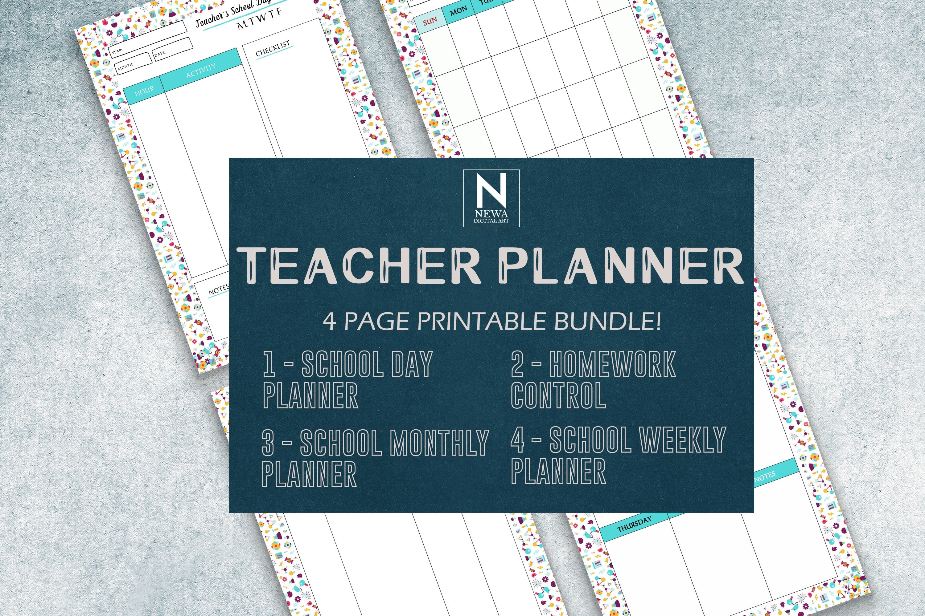 Printable Teacher School Day Planner Personalised Editable Goodnotes ...
