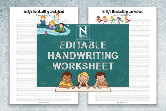 Personalised Tracing Letters Handwriting Editable Worksheets - Etsy