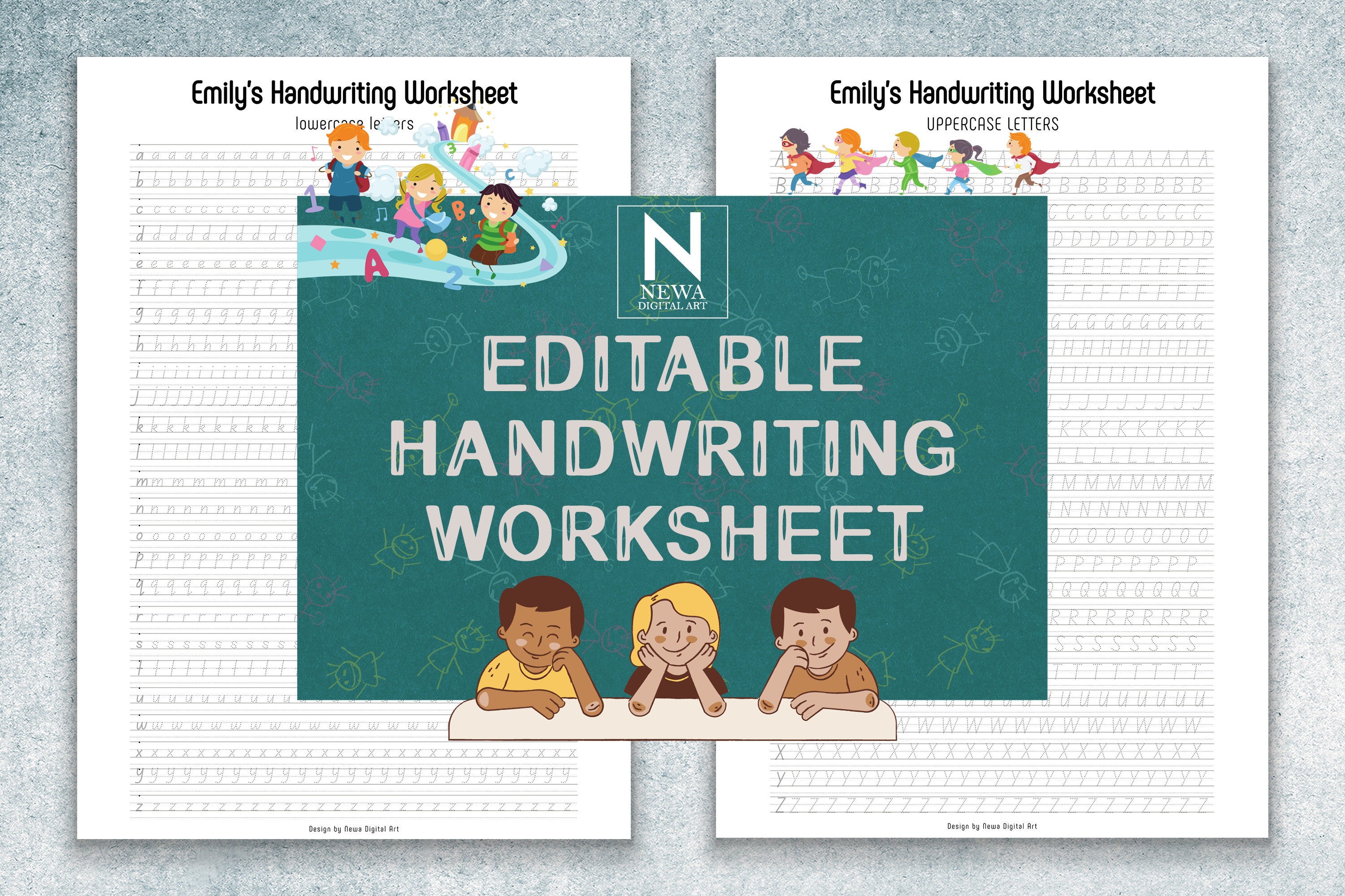 Personalised Tracing Letters Handwriting Editable Worksheets Printable ...