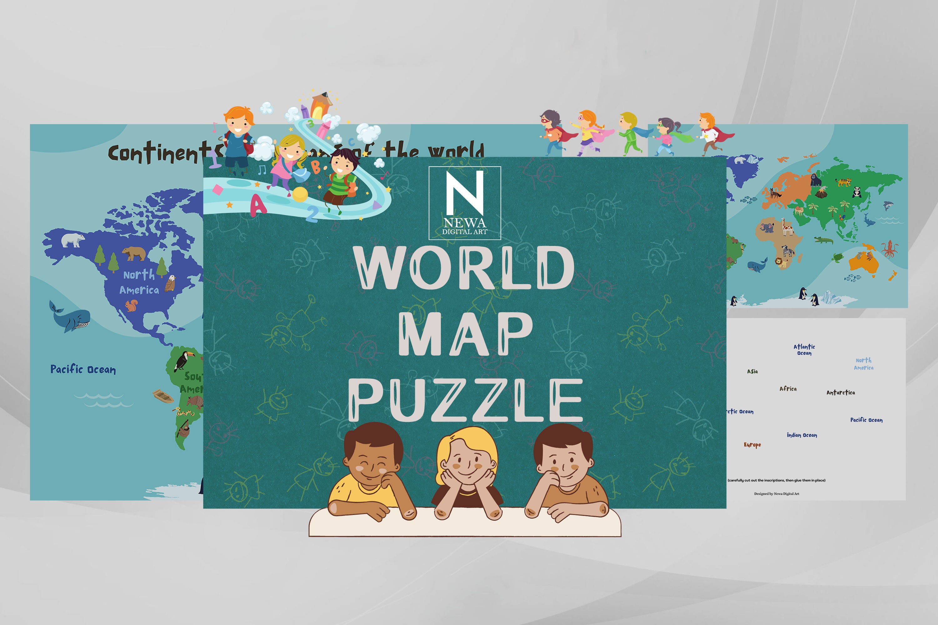 Find the Country & Ocean Game World Map Puzzle Personalised - Etsy
