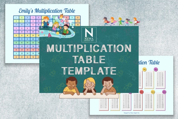 Times Tables Multiplication Square Chart Template Personalised - Etsy