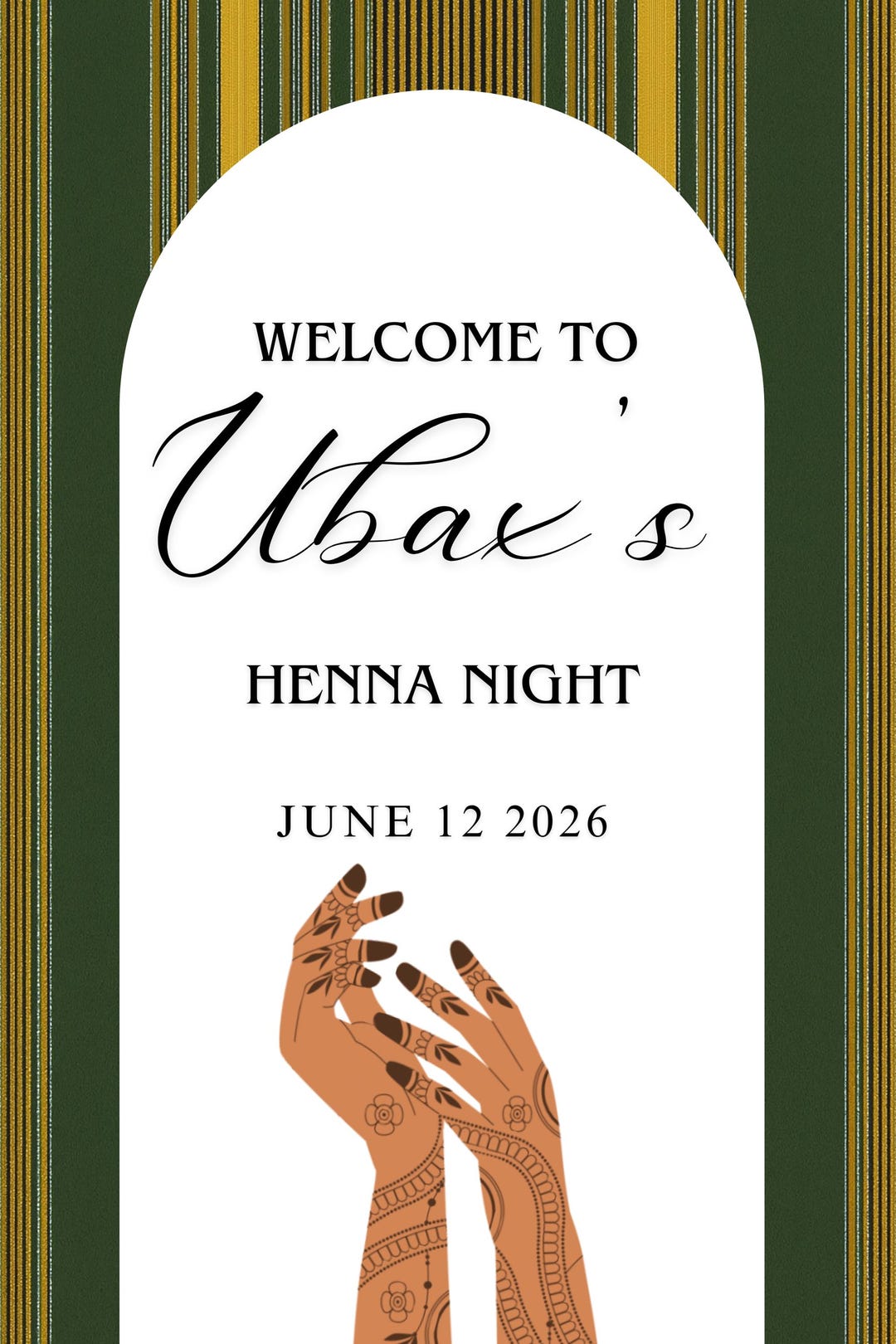 Henna Night Somali Green Hido Iyo Dhaqan Welcome Sign - Etsy