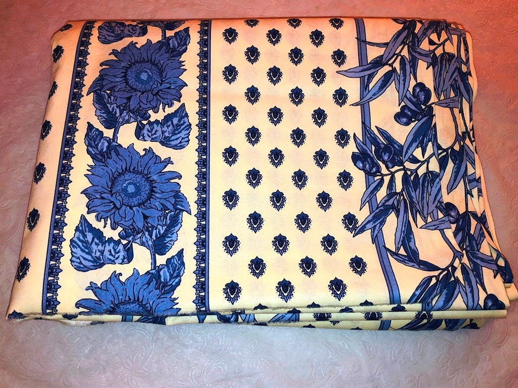 Authentic Provencal French Fabric_sunflowers & Olives Design_never Used ...