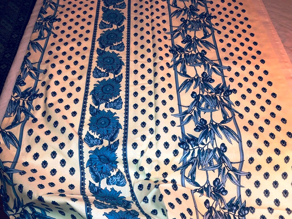 Authentic Provencal French Fabric_sunflowers & Olives Design_never Used ...