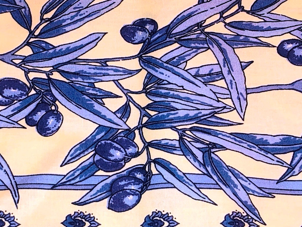 Authentic Provencal French Fabric_sunflowers & Olives Design_never Used ...