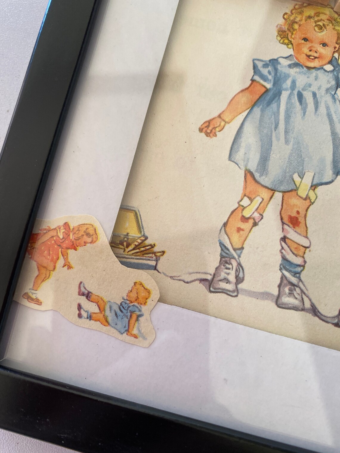 Owie! Sally Has BOO Boos... One-of-a-kind, Framed 3-D Vintage Art ...