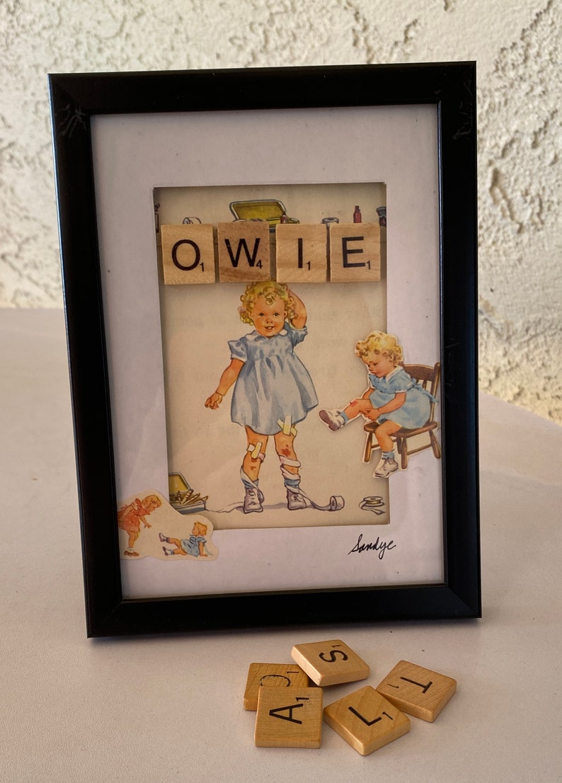 Owie! Sally Has BOO Boos... One-of-a-kind, Framed 3-D Vintage Art ...