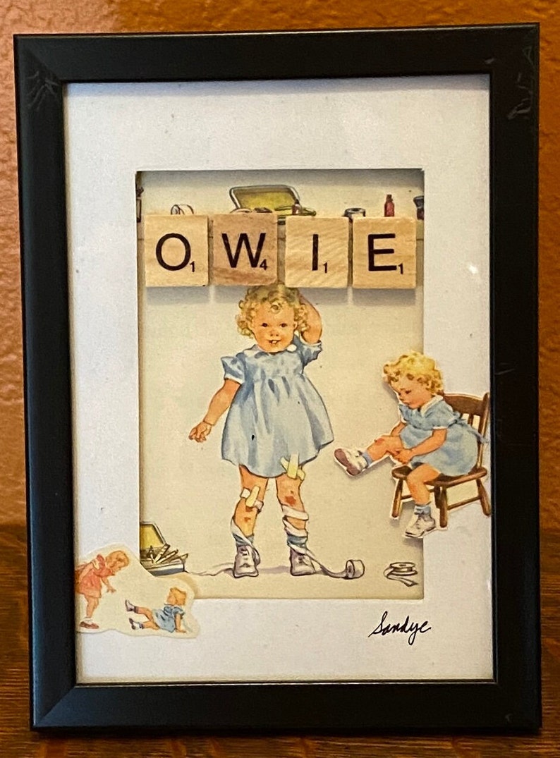 Owie! Sally Has BOO Boos... One-of-a-kind, Framed 3-D Vintage Art ...