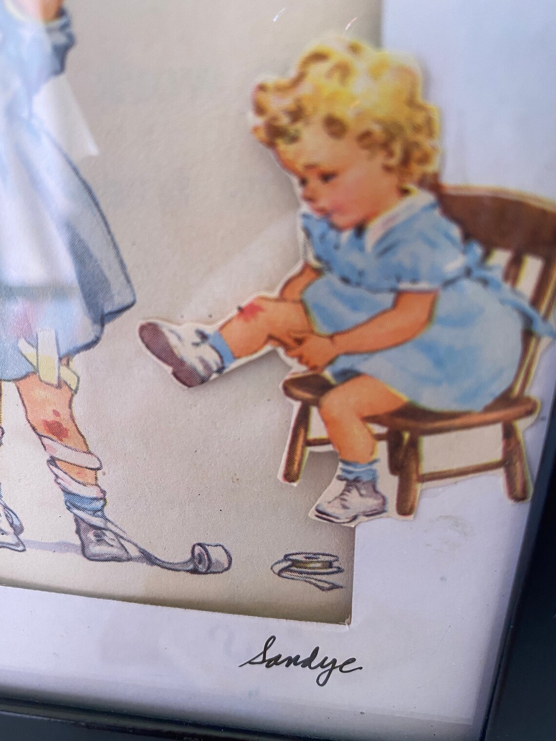 Owie! Sally Has BOO Boos... One-of-a-kind, Framed 3-D Vintage Art ...