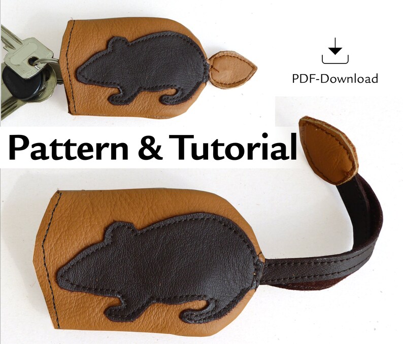 Key Case Pouch Sewing Pattern Tutorial Leather Mouse - Etsy
