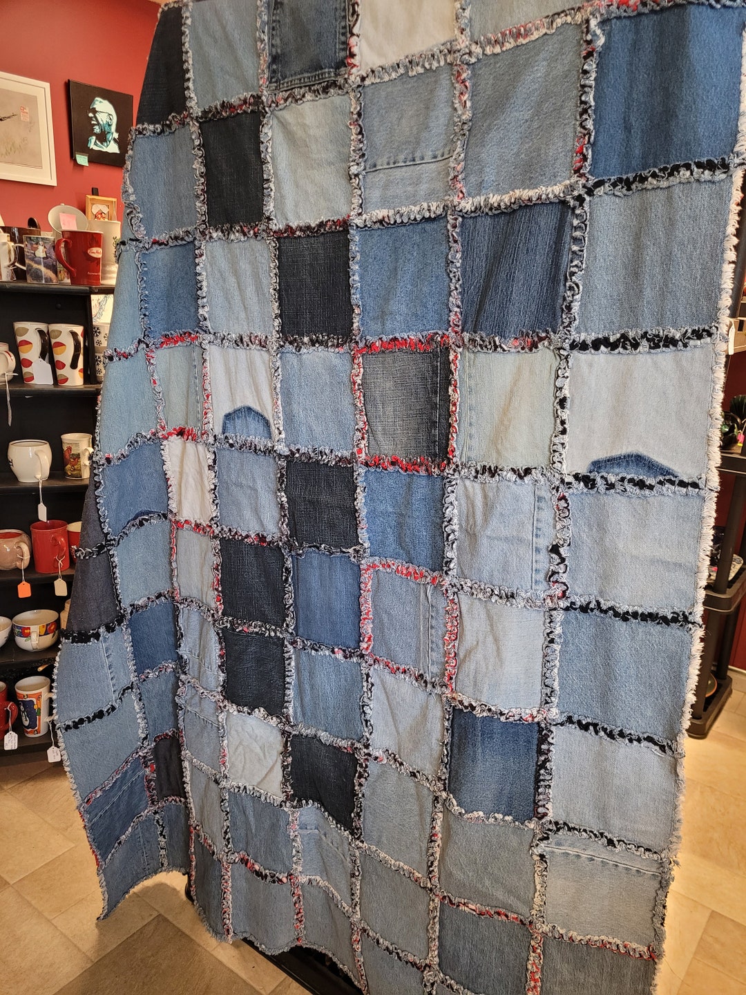 Patchwork Denim Quilt - Etsy