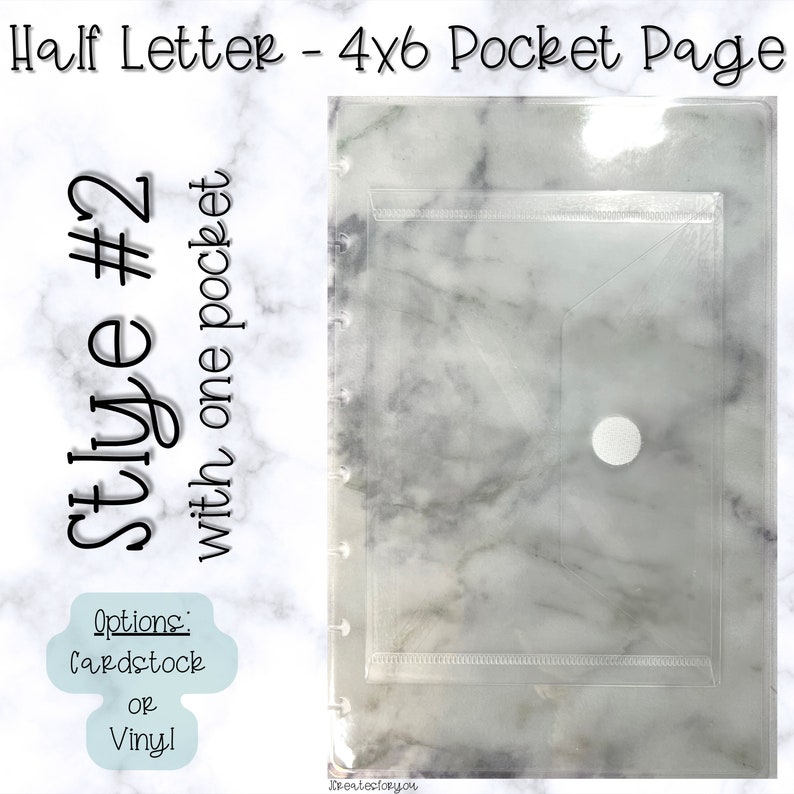 Half Letter Disc Punch Pocket Page - Etsy