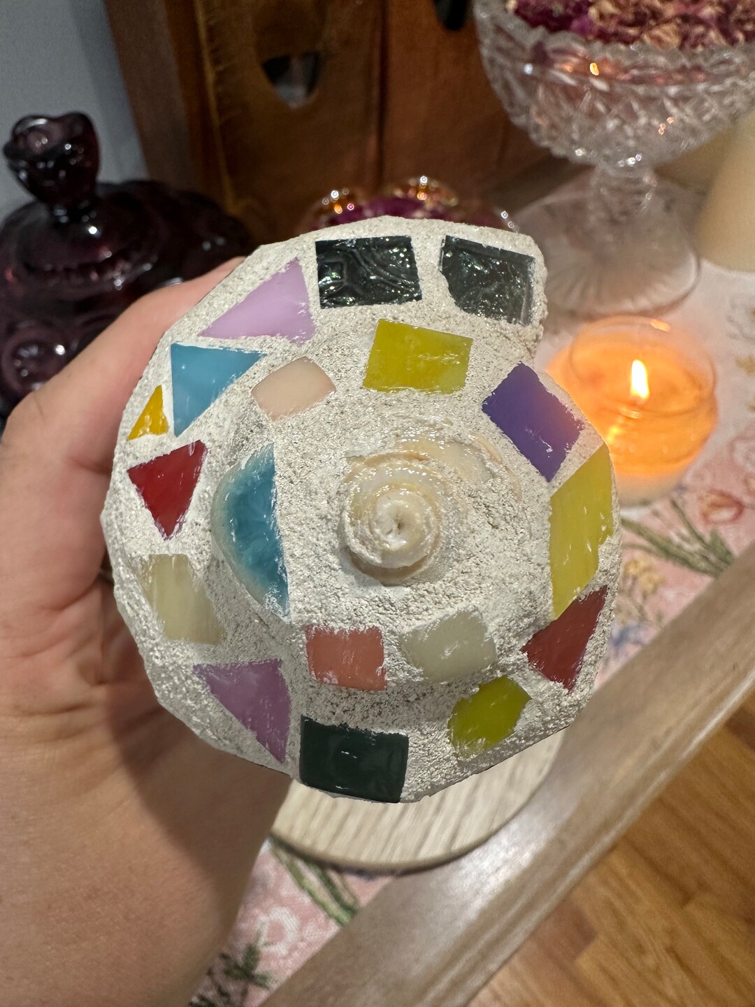 Mosaic Conch Shell Shell Decor Beach Lover Home Decor Unique Conch and ...