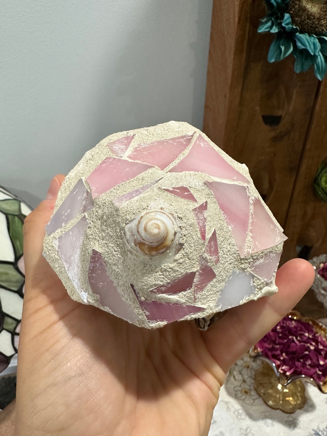 Mosaic Conch Shell - Shell Decor - Beach Lover Home Decor - Unique ...