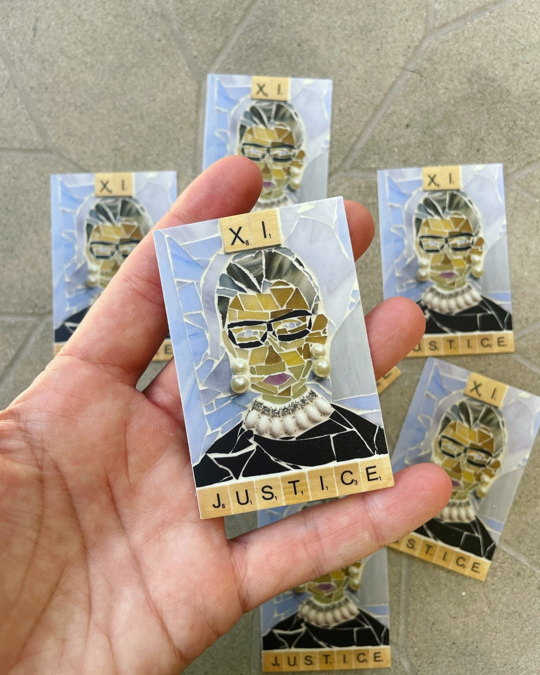 JUSTICE Tarot Card STICKER Featuring RBG — Tarot Sticker - Etsy