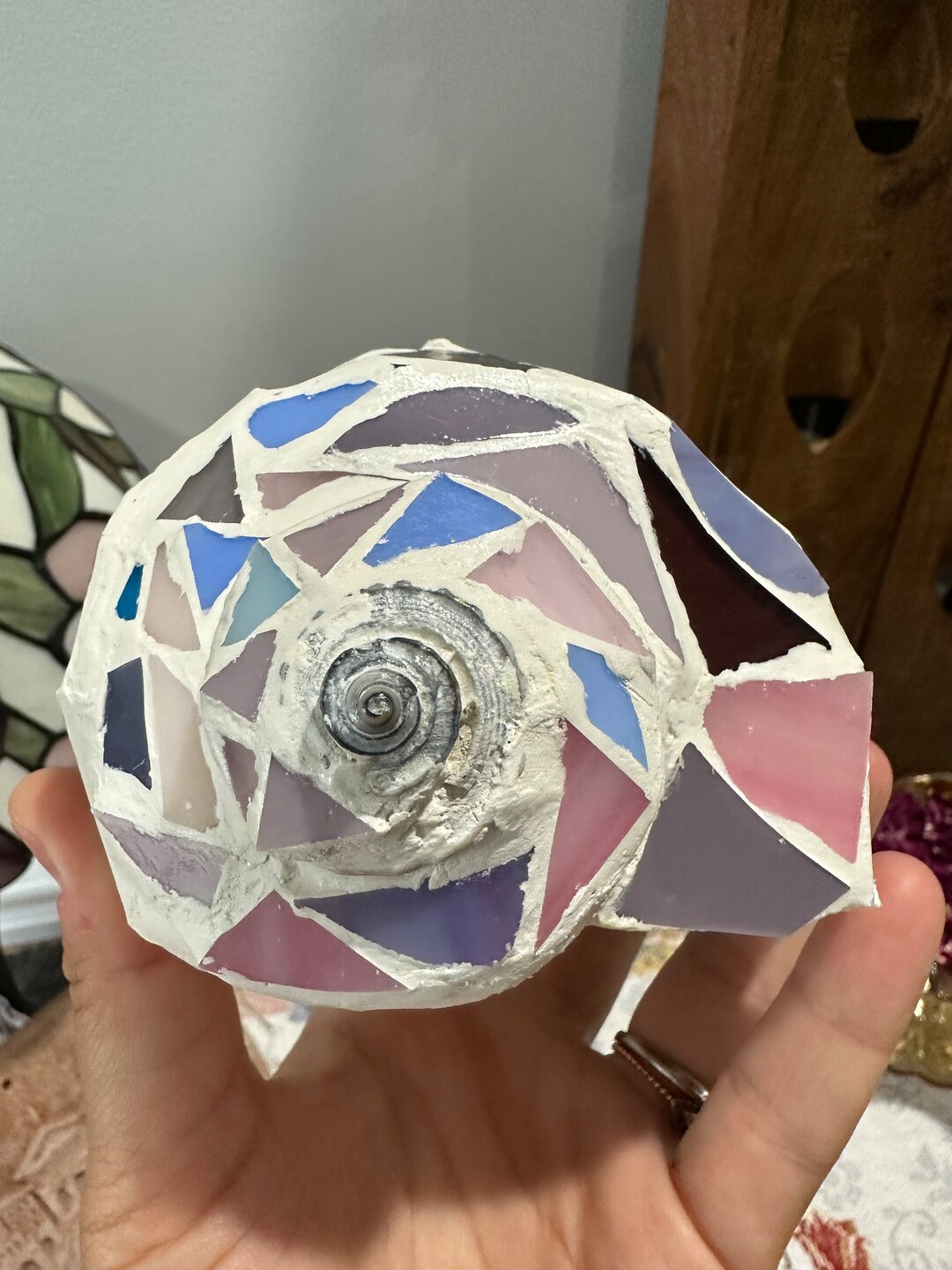 Mosaic Conch Shell - Shell Decor - Beach Lover Home Decor - Unique ...