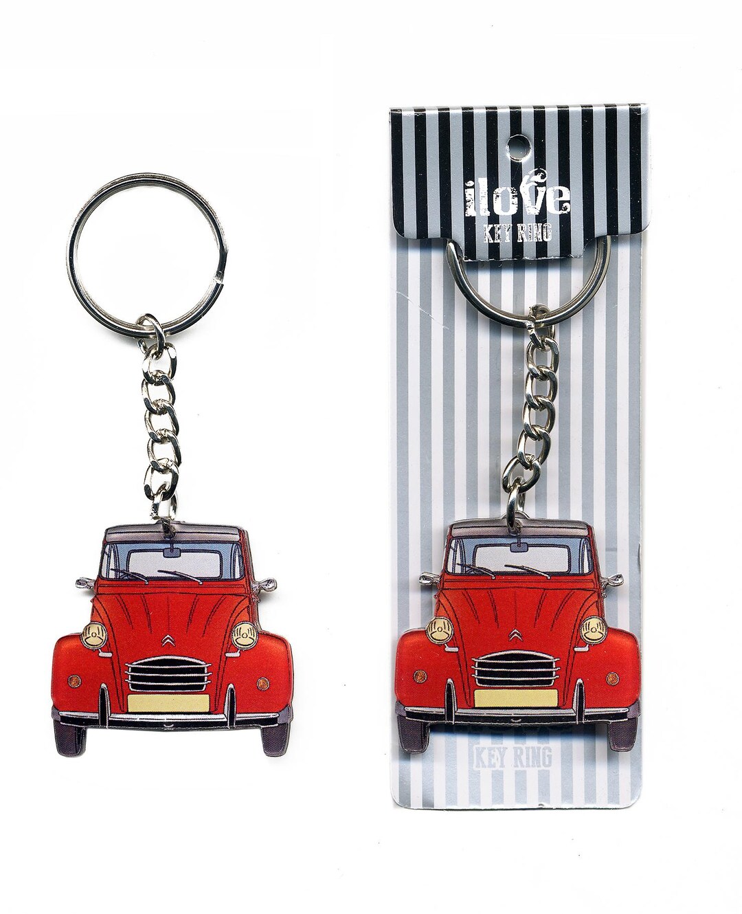 Vintage 2CV Red Car Keychain Retro Automobile Gift Idea Citroën 2 CV ...