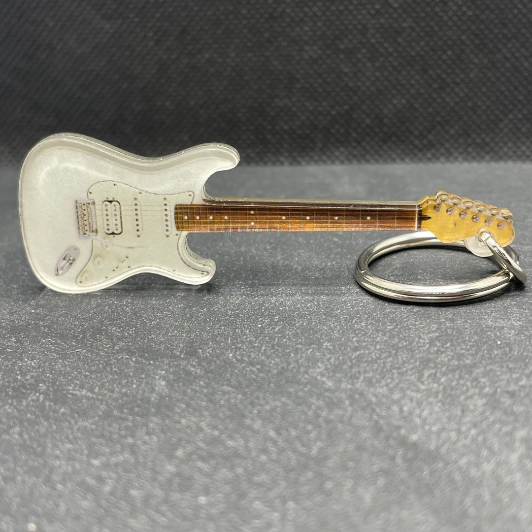Jimi Hendrix White Fender Stratocaster Guitar Keychain - Etsy