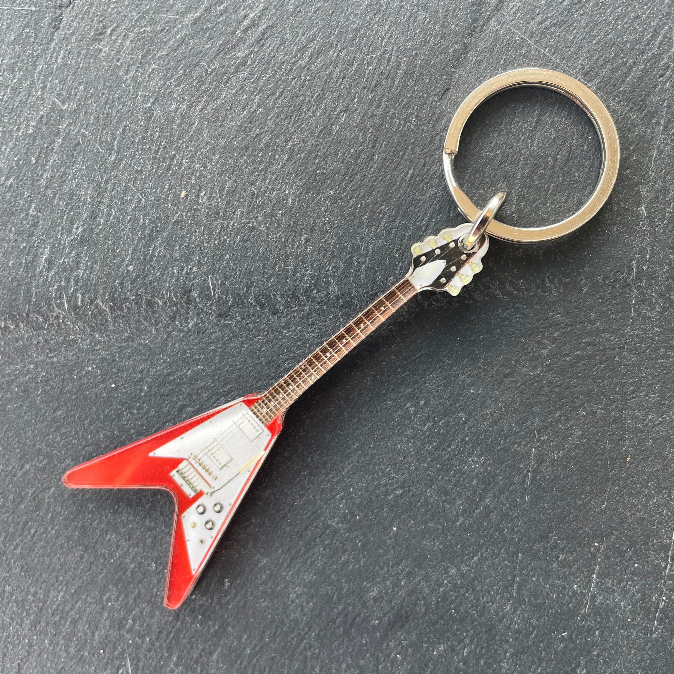 Gibson Flying V Red Electric Guitar Keychain With or Without Pick ...