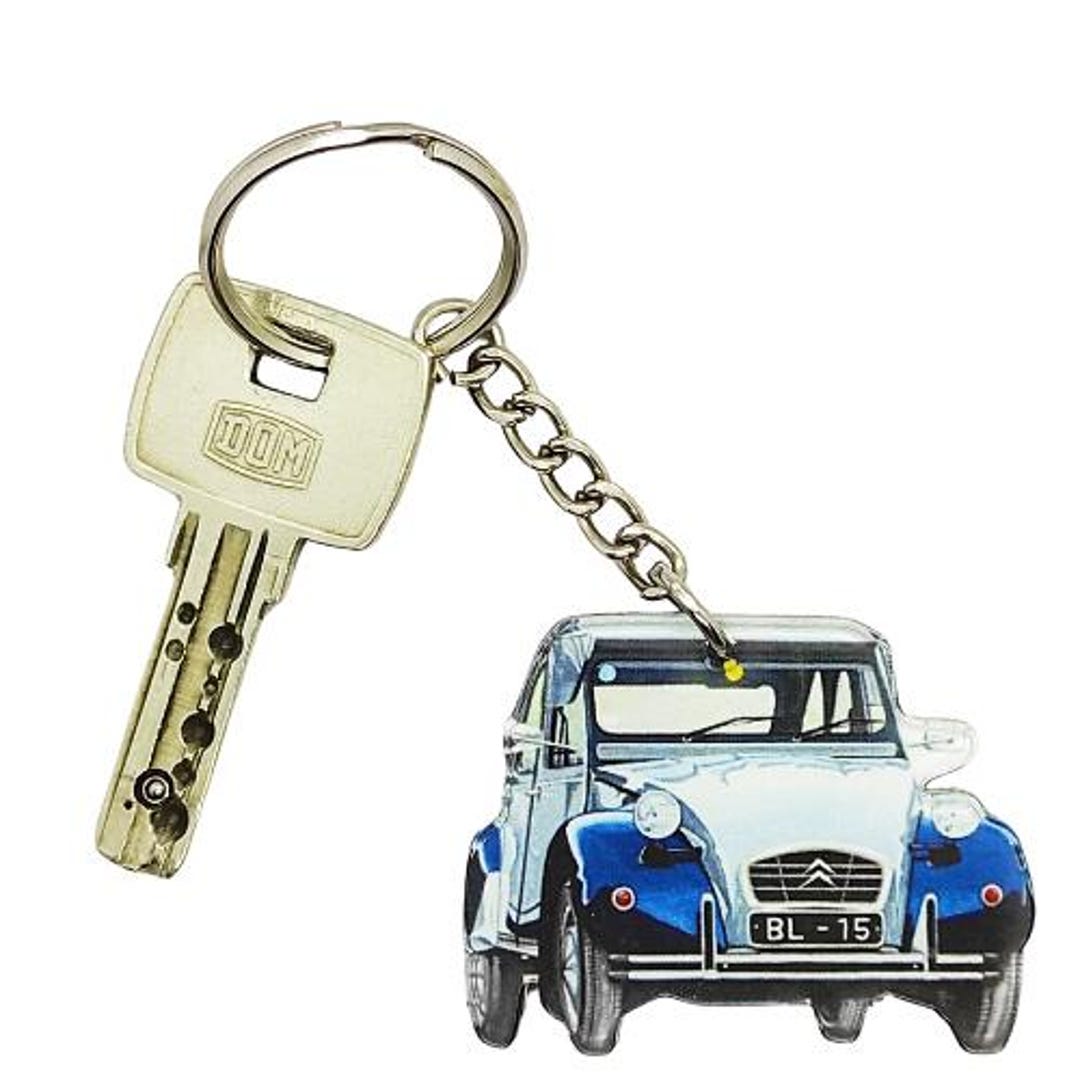 Key Ring in the Shape of a Vintage 2CV Car, Azure Blue Gray, Ideal and ...