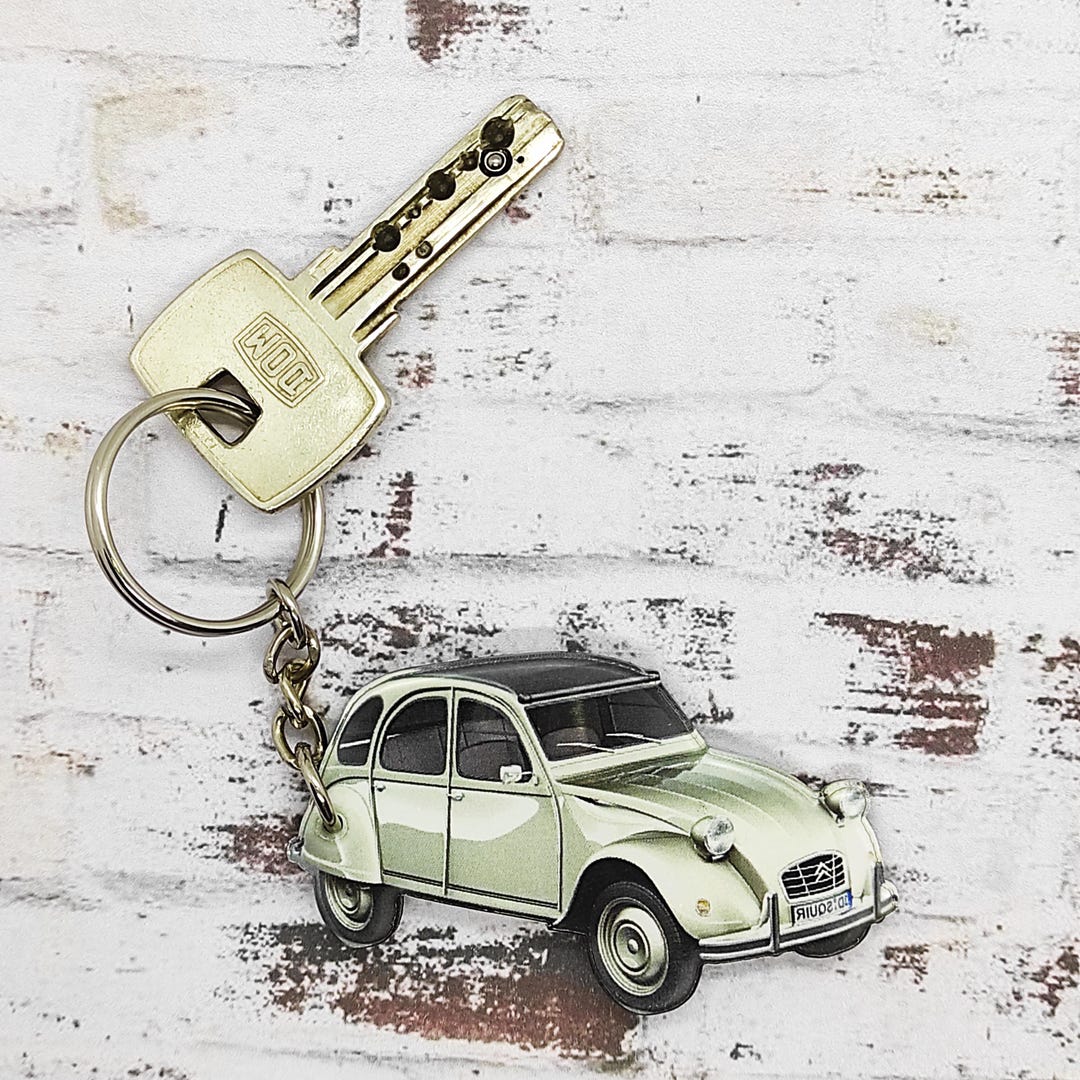Vintage 2CV Gray Car Key Ring Retro Automobile Gift Idea Miniature ...