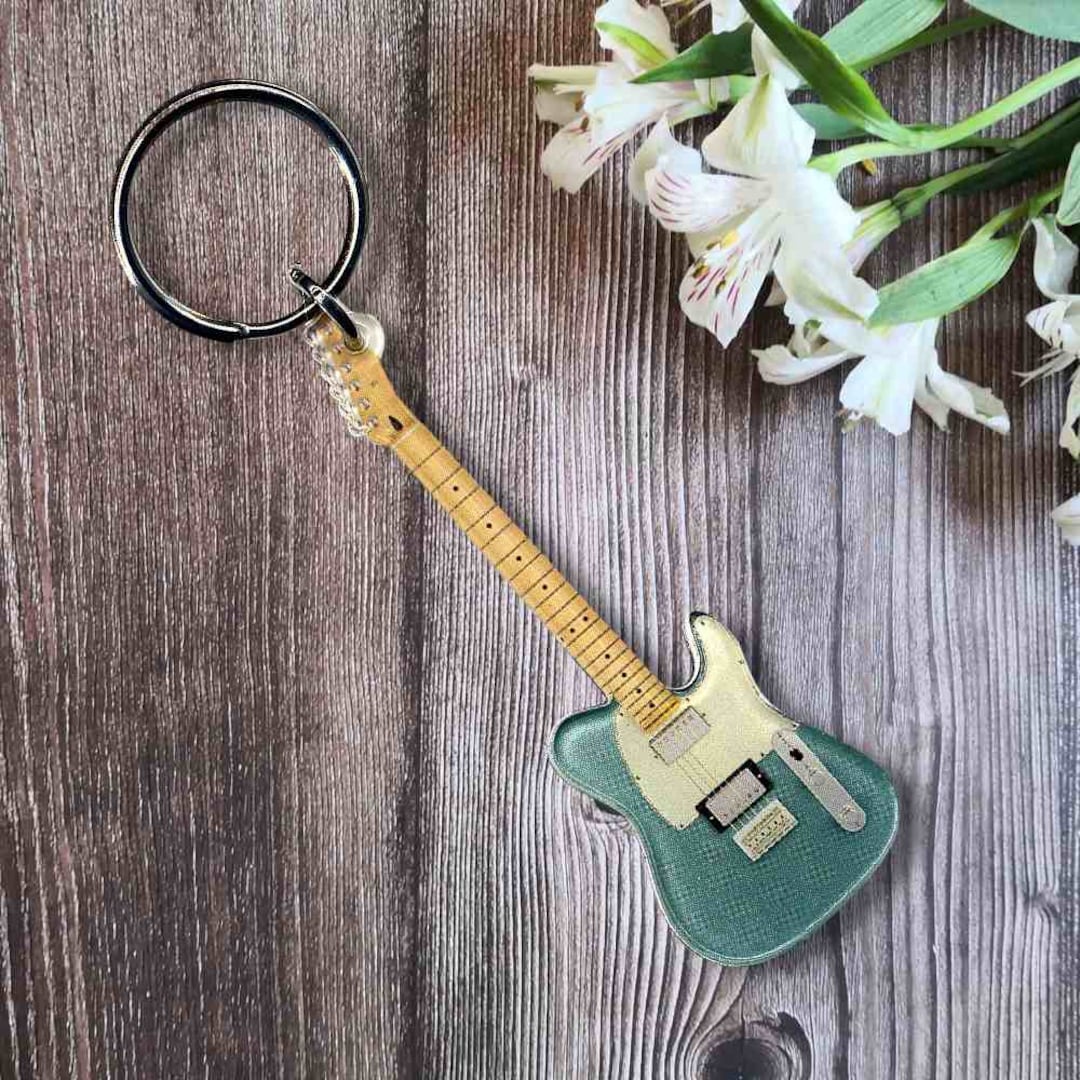 Fender Player Telecaster Guitar Keychain Blue Miniature Guitar Gift for ...