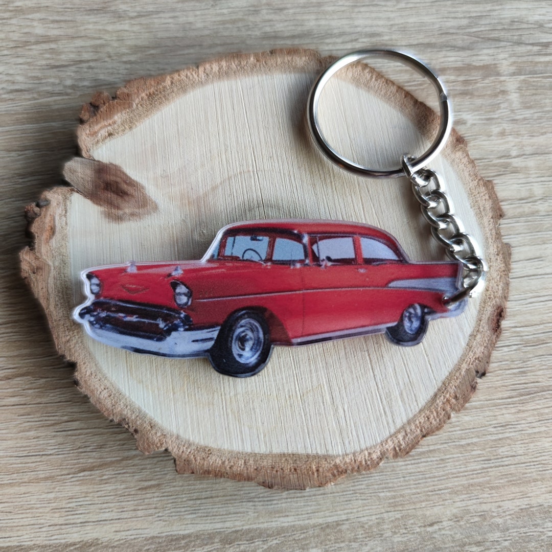 Vintage Car Keychain Chevrolet Bel-air 1957 Retro Automobile Gift Idea ...