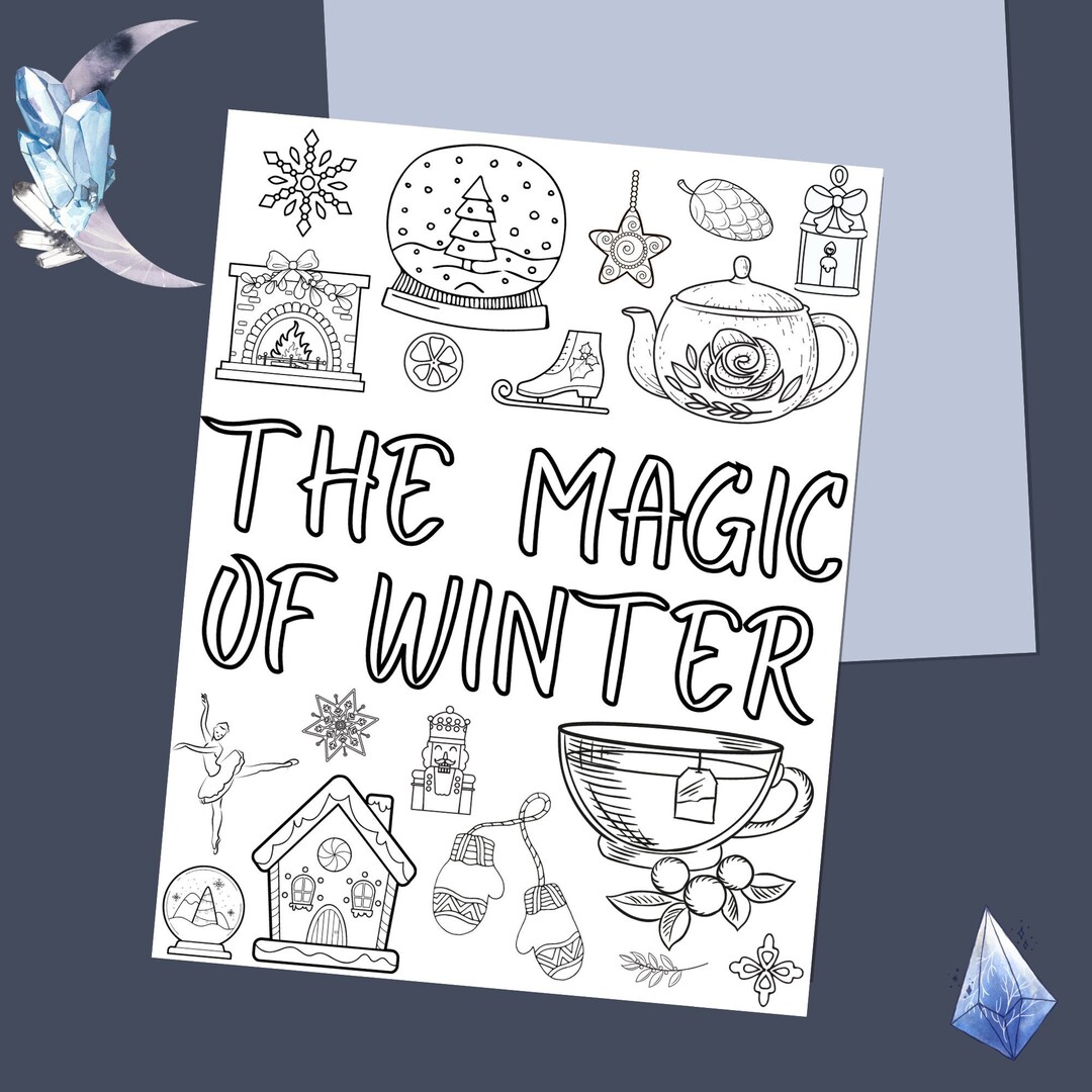 The Magic of Winter Coloring Sheet-winter Coloring - Etsy Australia
